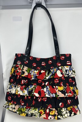 Vera Bradley Ruffled Floral Purse Handbag Magnetic Closure Double ...