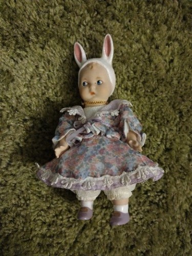 Marie Osmond Porcelain Doll Bunny Love Easter Rabbit Ears Floral Dress ...