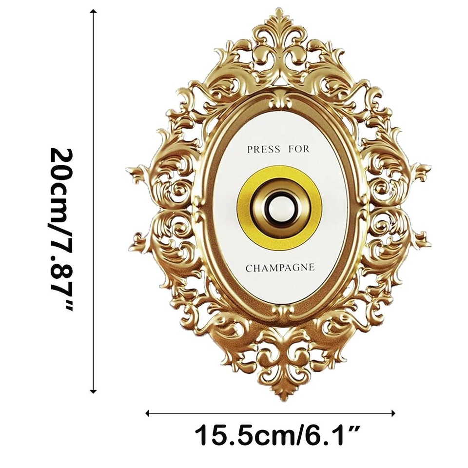 Press for Champagne Button - Mini Ring Bell, Wall Plaque Ornament Gift ...