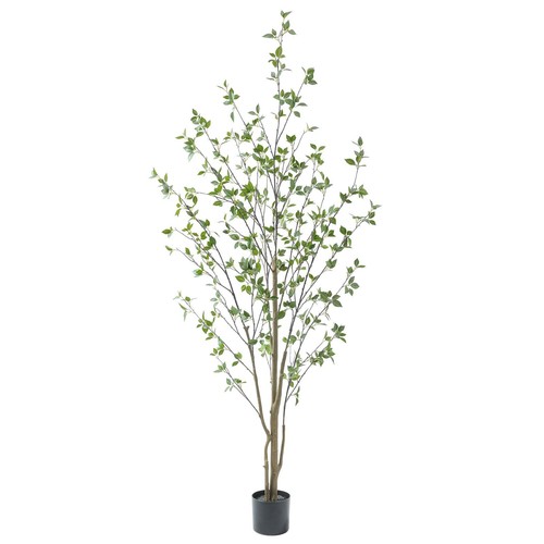 7ft Artificial Citrus Tree with Lifelike Leaves, 84in Faux Citrus Tree ...