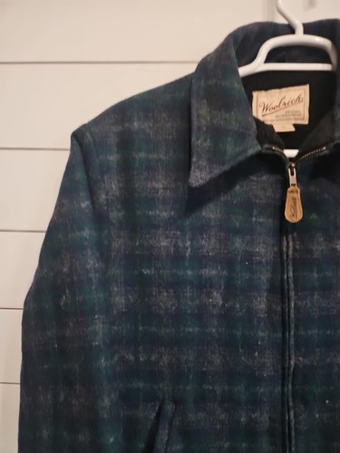 Vtg Woolrich 100% Wool Hunting Field Coat Jacket Blue Lined Mens Medium ...