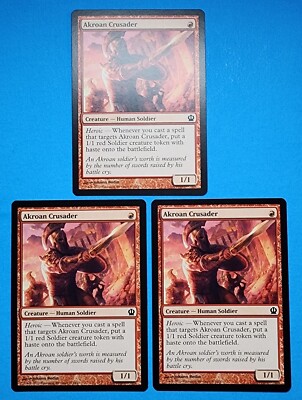 3x Akroan Crusader Theros 2013 Mtg Magic Card Creature Red Human ...