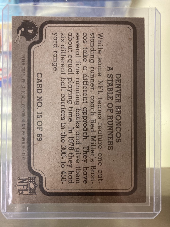 1979 Fleer Team Action Football Card #15 Denver Broncos - EX-NM | eBay