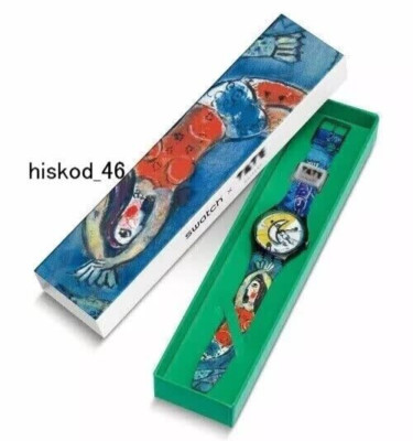 Swatch SUOZ365 X Tate Gallery CHAGALL'S BLUE CIRCUS Analog Watch W/ Box ...