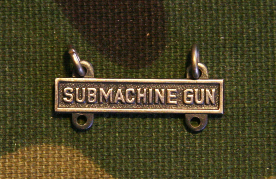 US ARMY SUBMACHINE GUN QUALIFICATION BAR; OXIDIZED SILVER FINISH | eBay