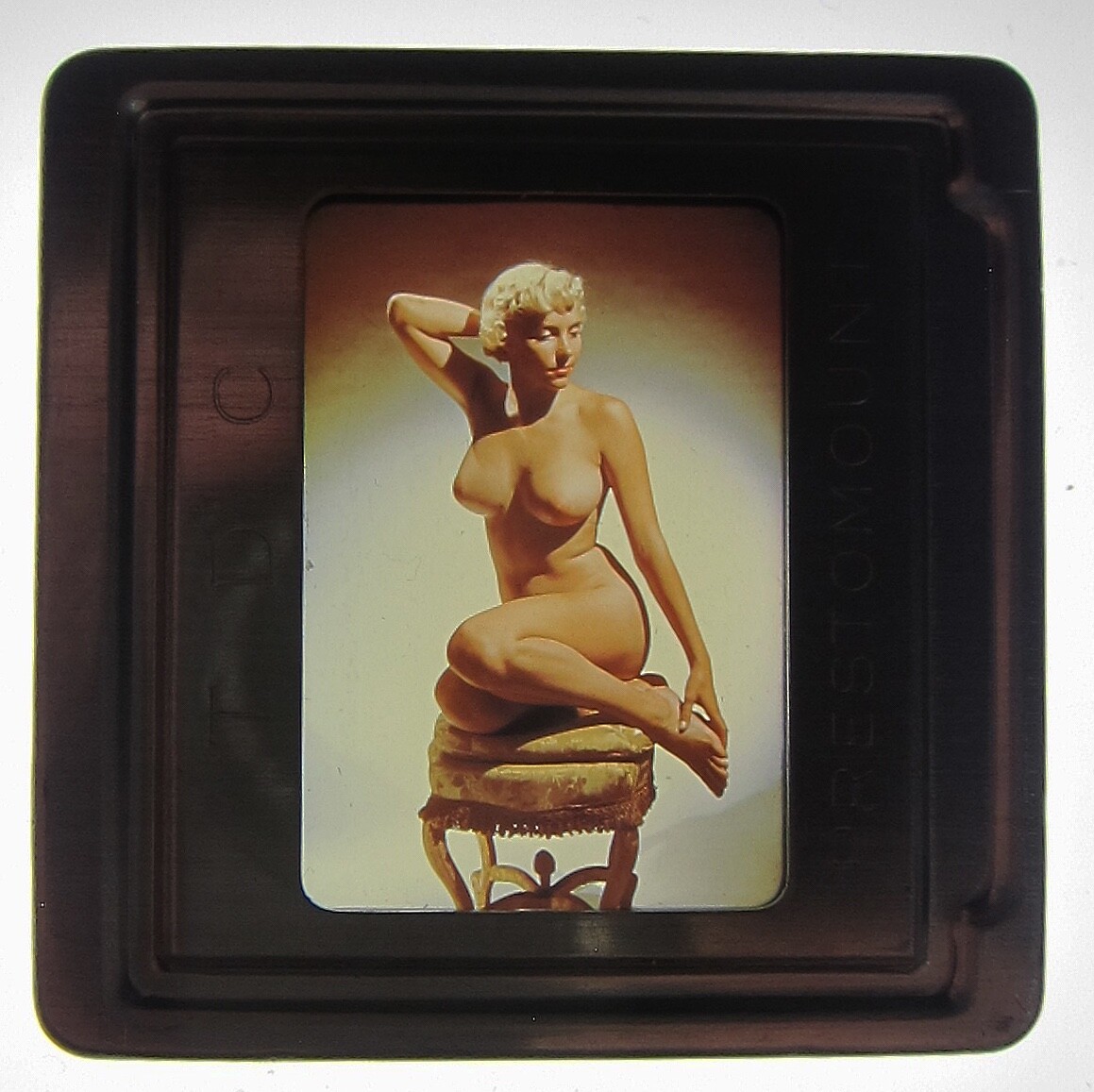 American 1950s Risque 35mm Color SLIDE Blond MODEL Dramatic Light ...