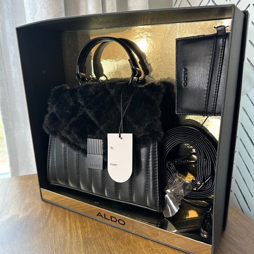 NWT Aldo Gift Box Set Bundle Wallet Crossbody Purse Black | eBay