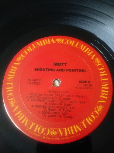 MOTT - SHOUTING AND POINTING - 1976 COLUMBIA RECORDS VINYL ALBUM - (G+ ...