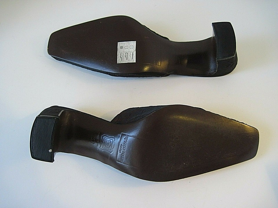 ARMANDO POLLINI DESIGN Shimmering Burgundy Fabric Heels Mules Shoes ...