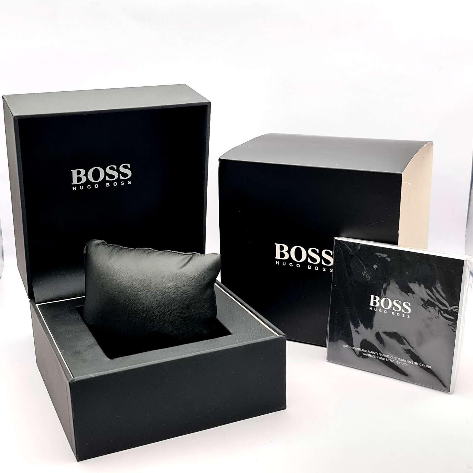 NEW AUTHENTIC HUGO BOSS 1512965 IKON MENS STAINLESS STEEL BLACK DIAL ...