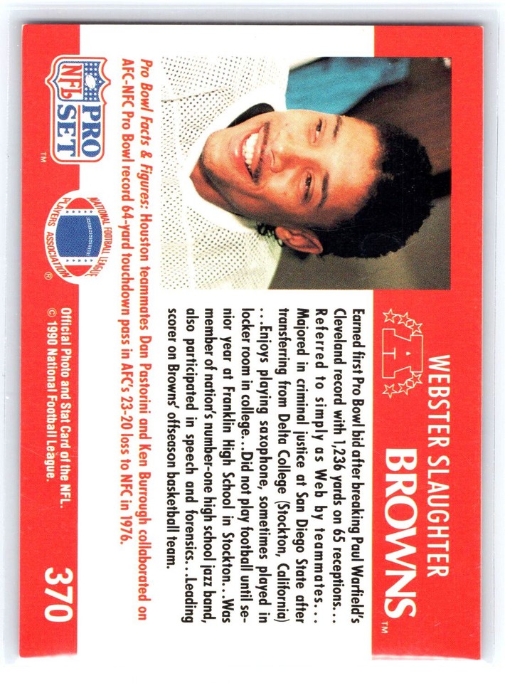 Webster Slaughter 1990 Pro Set #370 | eBay