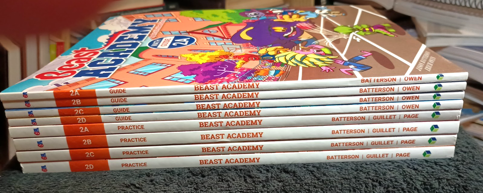 Beast Academy MATH Guide & Practice Books 2A, 2B, 2C, 2D Complete 8 ...