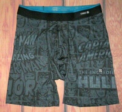 MENS STANCE MARVEL HULK CAPTAIN AMERICA CHARCOAL BLACK BOXER BRIEF S ...