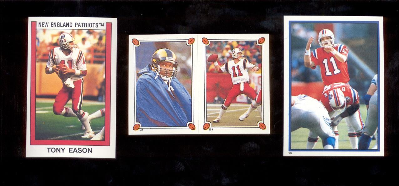 1985-89 TONY EASON New England Patriots Sticker Lot Topps Rookie Panini ...