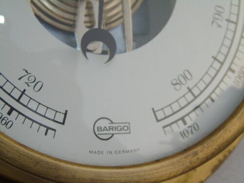 ALL BRASS BARIGO GERMANY SHIPS BOAT YACHT MARINE ANEROID WEATHER ...