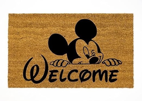 Welcome Cute Mickey Mouse Peek Funny Non Slip Door Mat Indoor Outdoor ...