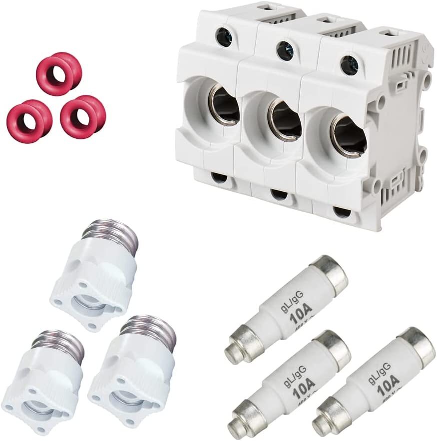 Neozed Sicherungssockel D01/ D02 10-63A mit Schraubkappen und ...