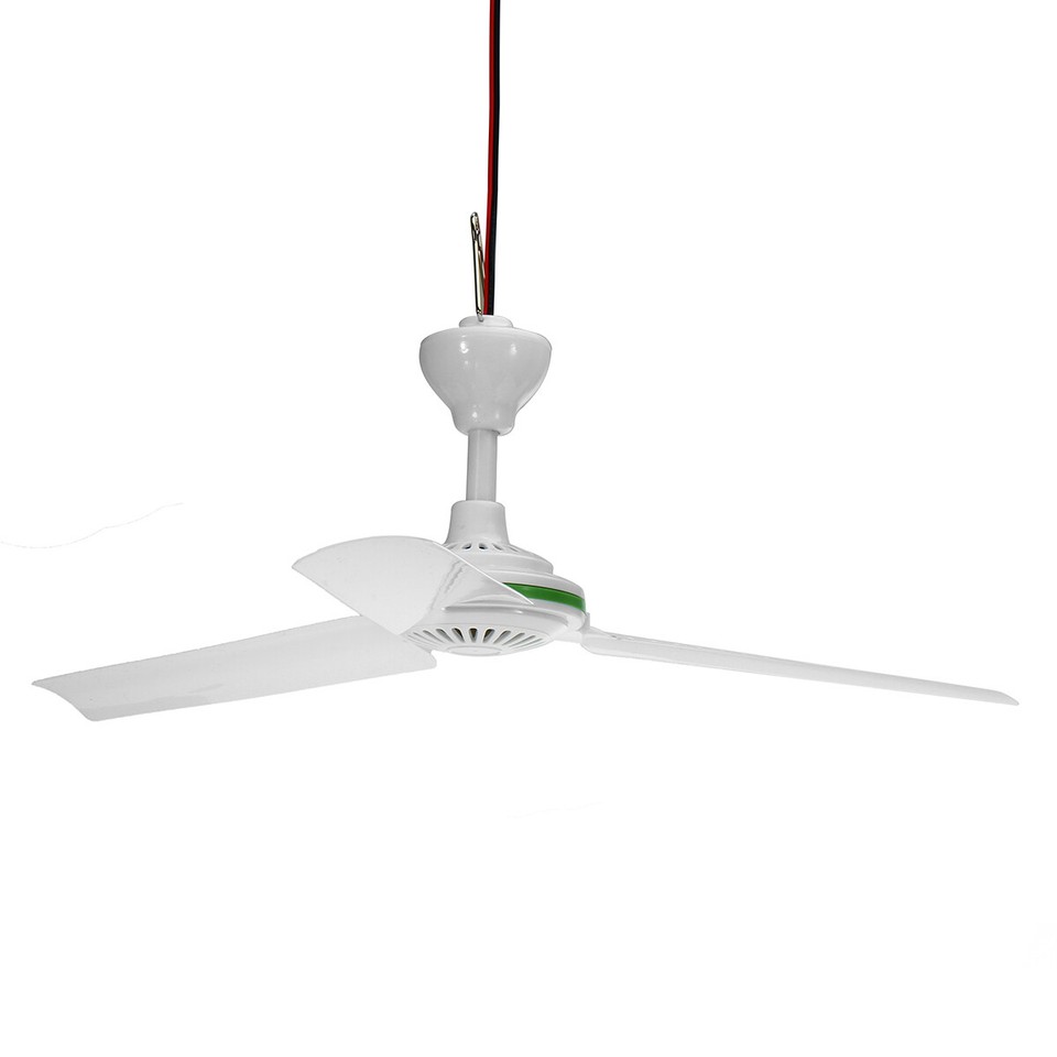 12V Solar Ceiling Fan Portable Hanging Fans Outdoor Gazebo Camping Tent ...
