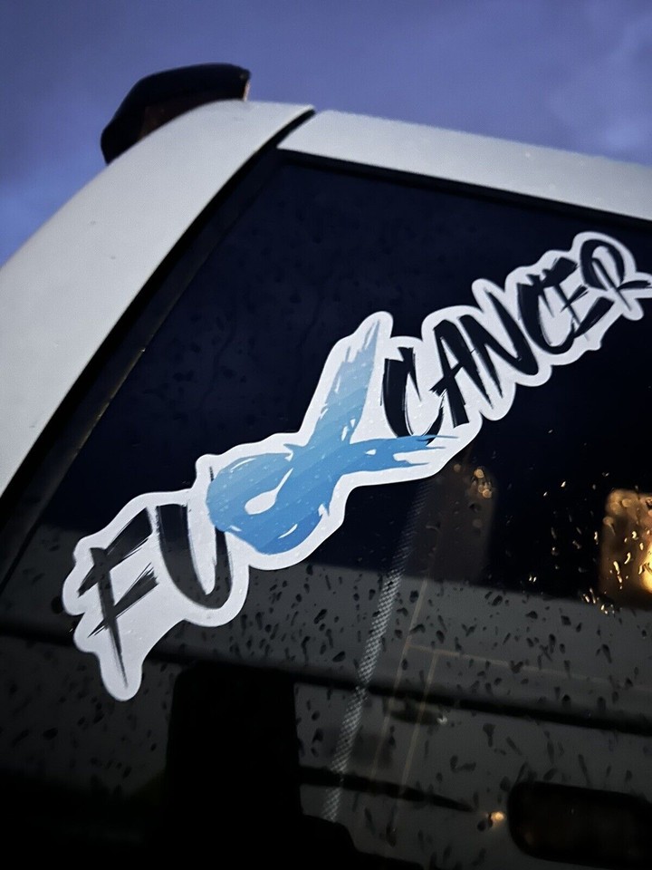 Custom F*ck Fck Cancer Car Decal Sticker Ribbon Breast Prostate Skin ...