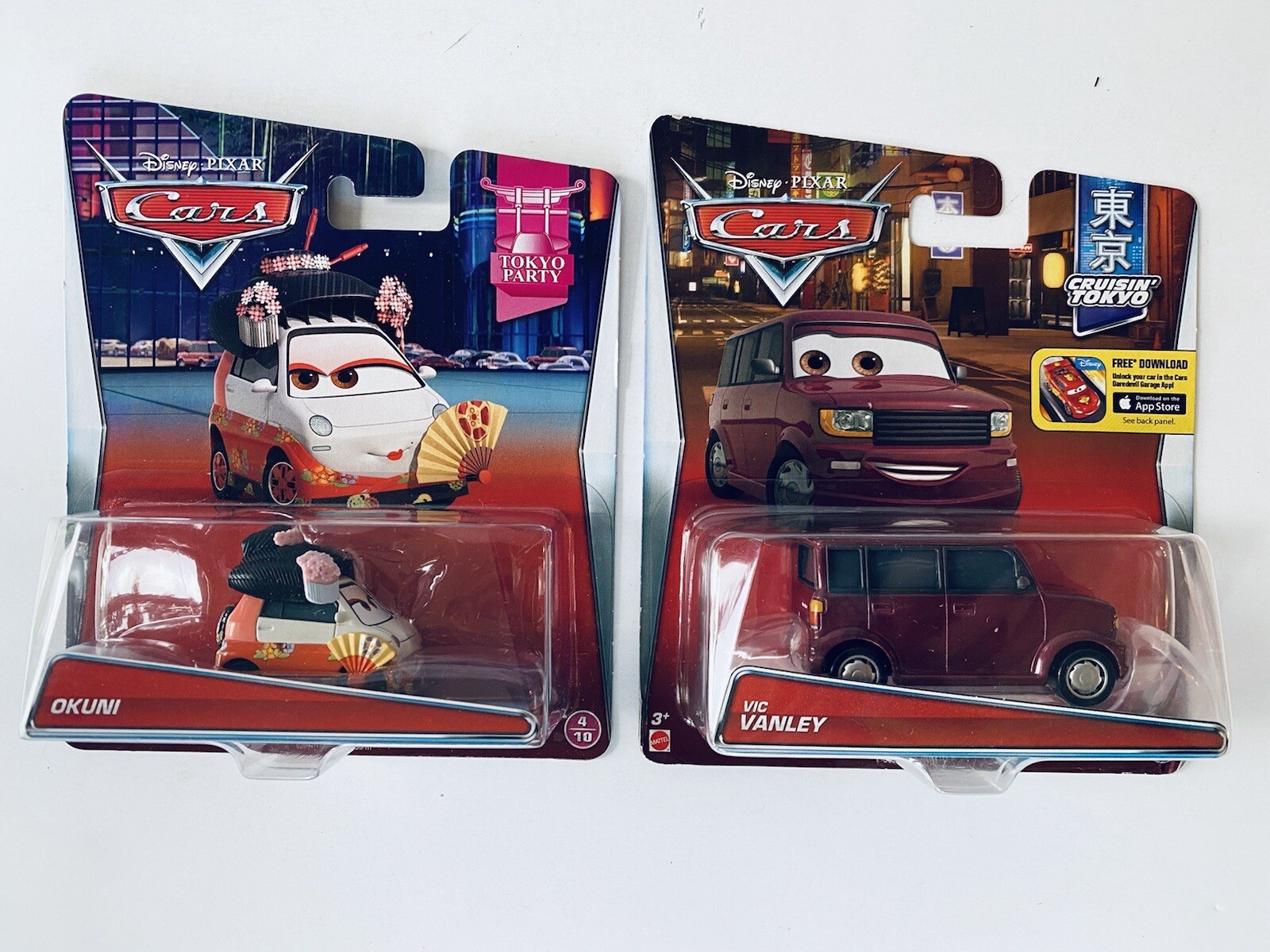 Disney Pixar Cars (LOT OF 2) Tokyo Party OKUNI Cruisin Tokyo Vic Vanley ...