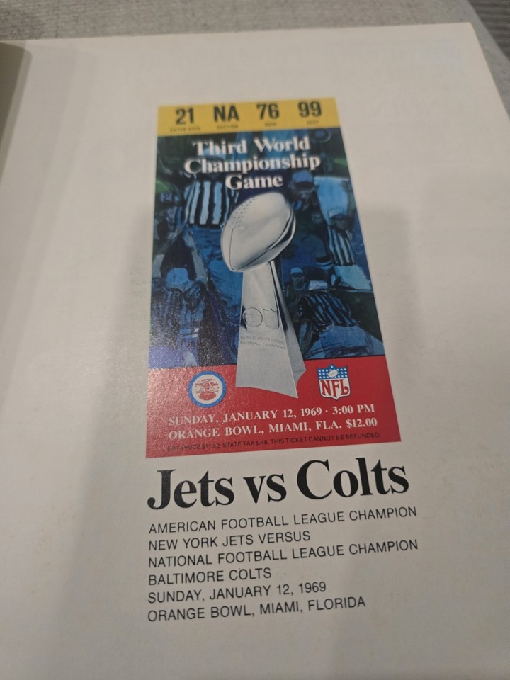 1969 NFL SUPER BOWL III PROGRAM - JETS vs BALTIMORE COLTS - JOE NAMATH ...