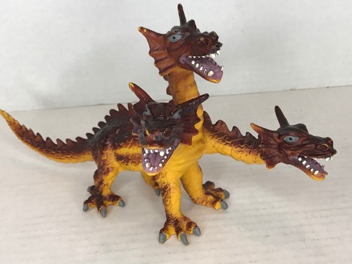 3 Headed Dragon Vinyl Figure Hydra Toy Figurine Medieval Fantasy 2005 ...