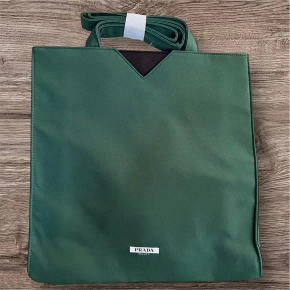 PRADA Fragrance GWP Green + Black TOTE BAG Double Handle BRAND NEW ...