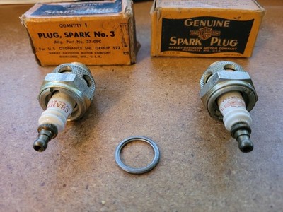 2 NOS Champion #3 Harley branded Military Issue Spark Plugs | eBay