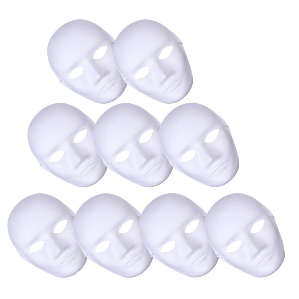 9 Pcs Masquerade Mask Set Party White Masks for Crafts Cosplay Diy ...