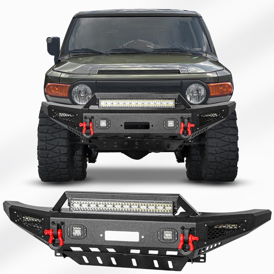 For 2007 2008-2014 Toyota FJ Cruiser Front+Rear Bumper W/Winch Plate ...