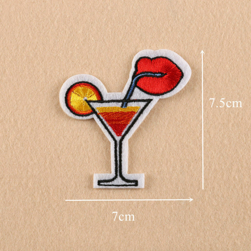 Sunset Sun Cherry Juice Patch Embroidered Iron On Sew On Iron On Badge ...