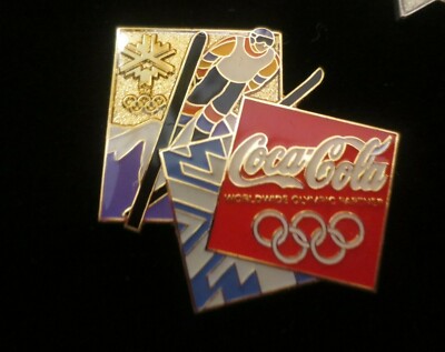 Coca-Cola Salt Lake City Olympics 2002 Ski Jumper and Logo Lapel Pin | eBay