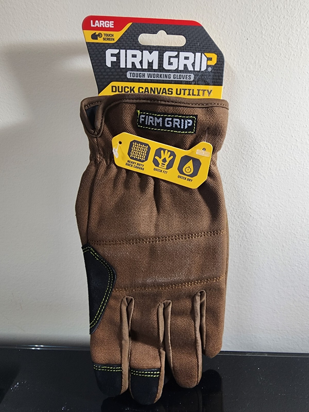 Firm Grip Duck Canvas Utility Tough Working Gloves TouchScreen Finger ...