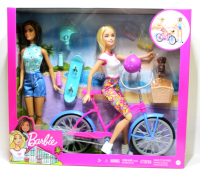 Barbie & Teresa Fun Holiday Gift Set Sports Skateboard Bike Dog Mattel ...