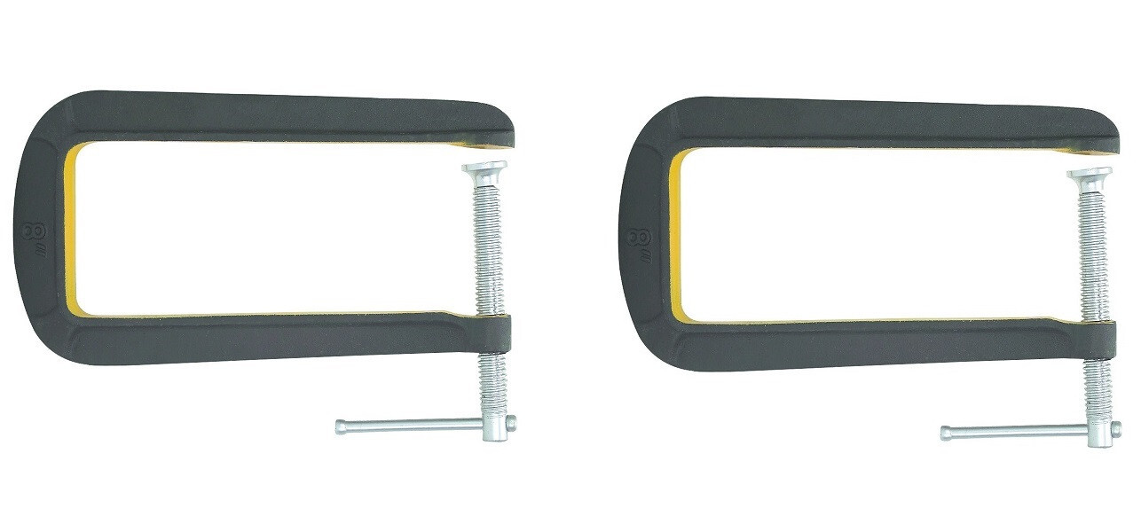 C-Clamp Tool 8-1/2" Throat Depth MECHANIC / BRAKE Extra Deep (2 Clamps ...
