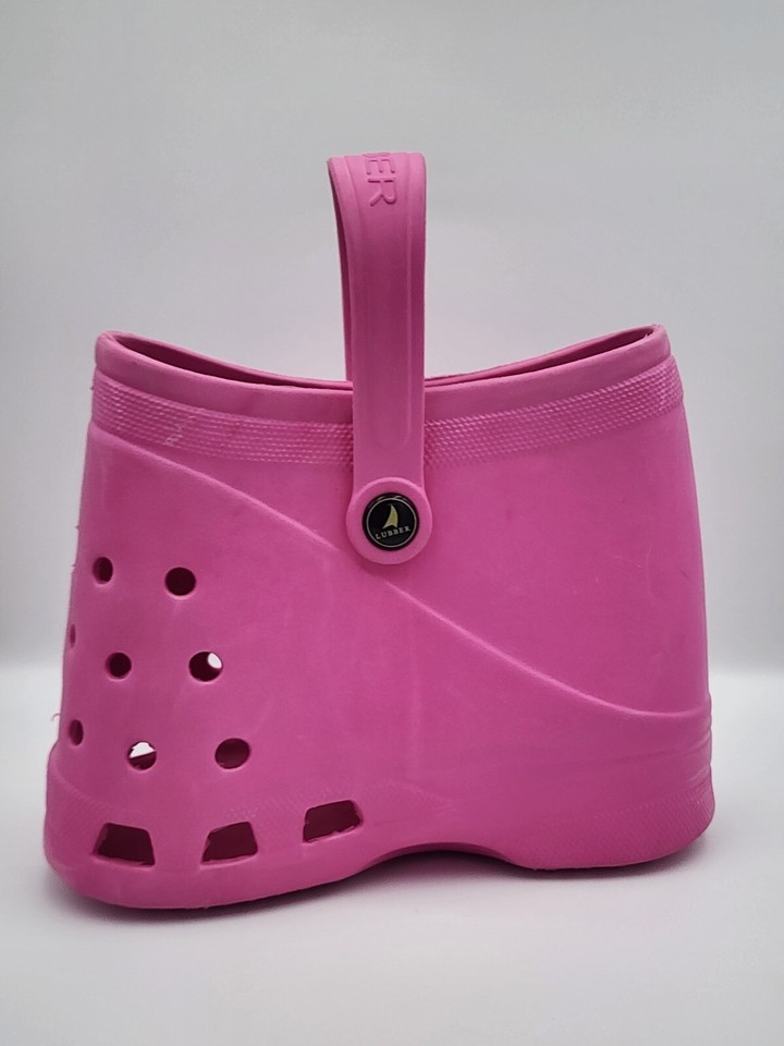 Lubber 9" Tote Handbag Beach Bag Waterproof Pink Rubber Clog | eBay