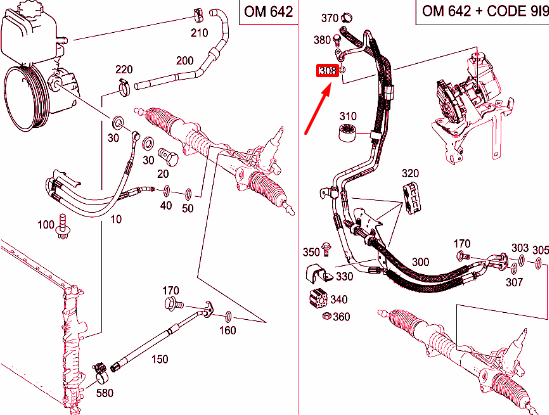 Mercedes-Benz Ml W164 Power Steering Pump O-ring A0259976545 Genuine ...
