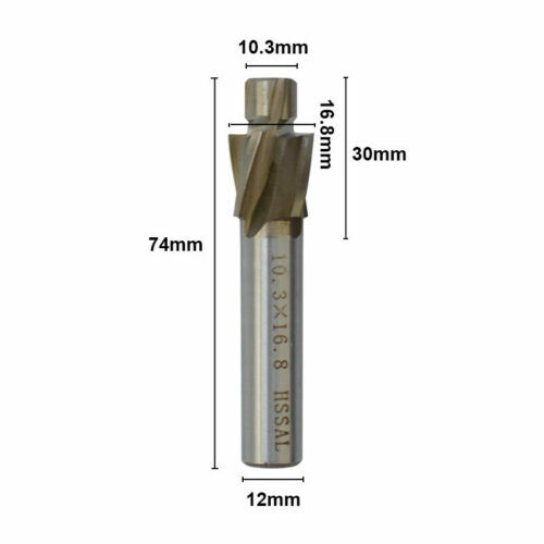 4 Flute Pilot Slotting Tool for Milling 1/5/7PCS M3-M16 HSS Counterbore ...