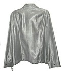 New Jacket N Touch Shiny Silver-Grey Snap-Closure Drawstring-Collar ...