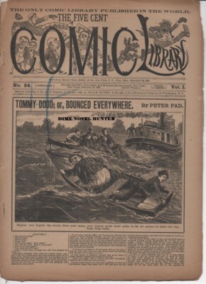 1892 FIVE CENT COMIC LIBRARY #24 PETER PAD COMIC STORY DIME NOVEL STORY ...