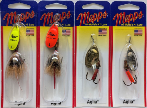 4 - Mepps Aglia Spinner - 1/4 oz.- Four Popular Colors! | eBay