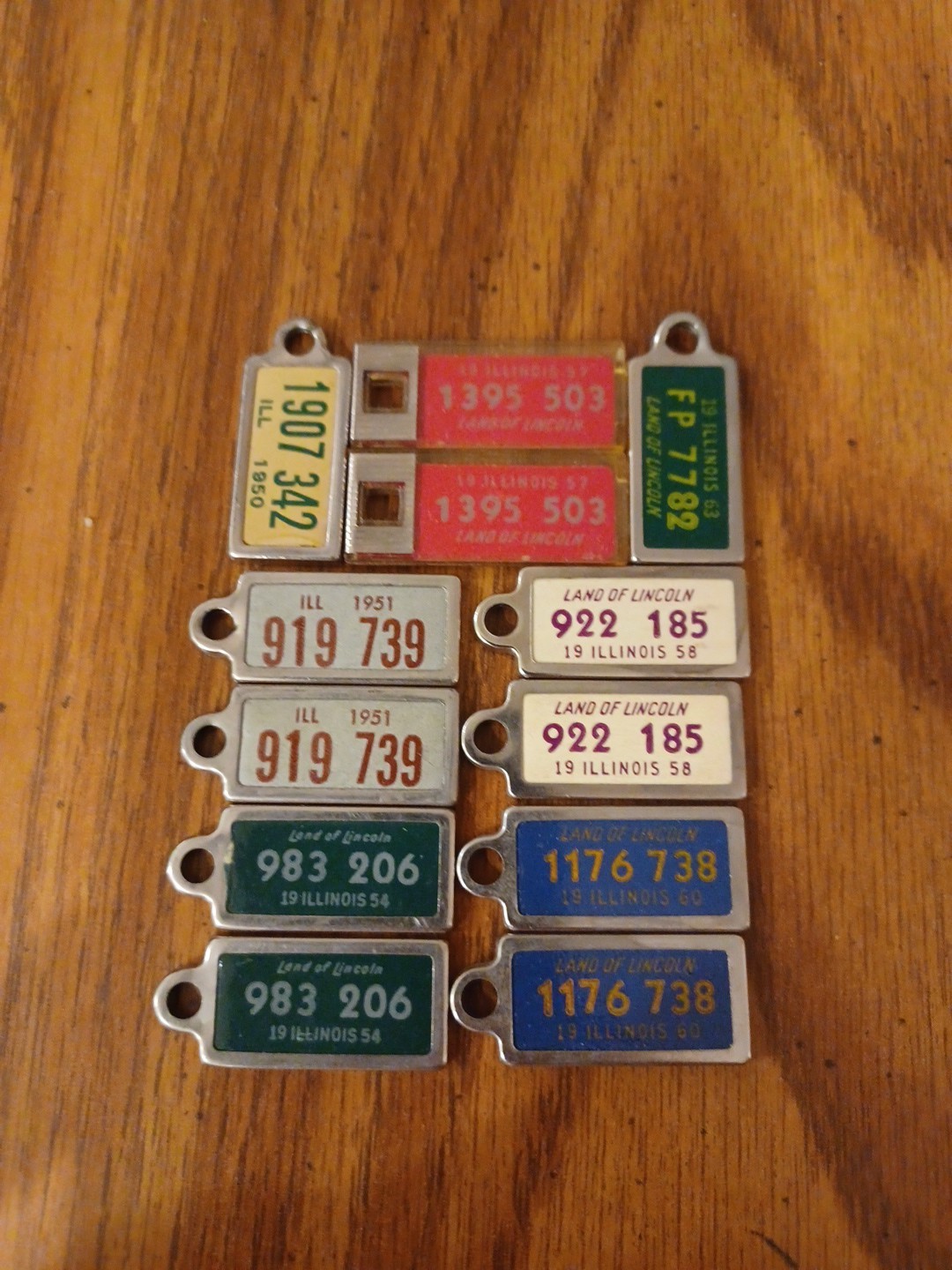 1950-63 Disabled American Veterans DAV License Plate Key Chain Tag Lot ...