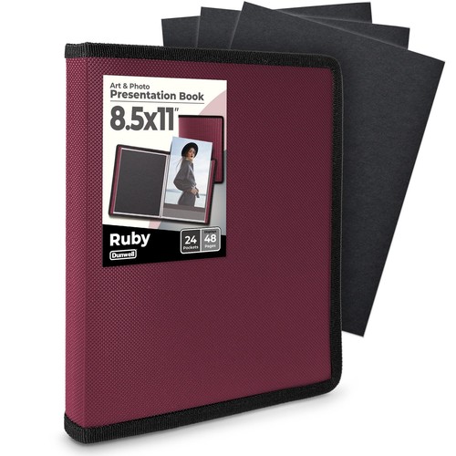 Art Portfolio 8.5x11 Folder (Ruby), Black Mounting Paper, Portfolio | eBay