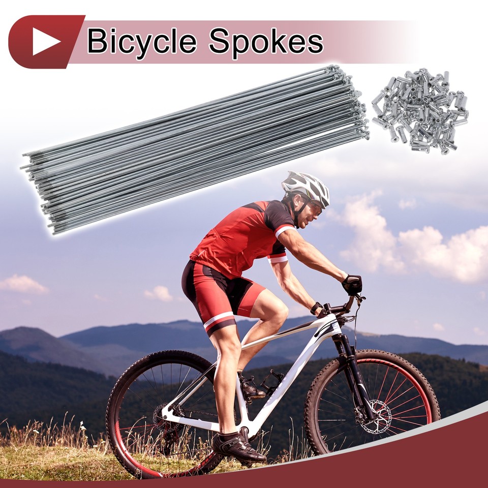 72 Set 14G Bicycle Spokes 237mm Bike Wheel Spokes Carbon Steel ...