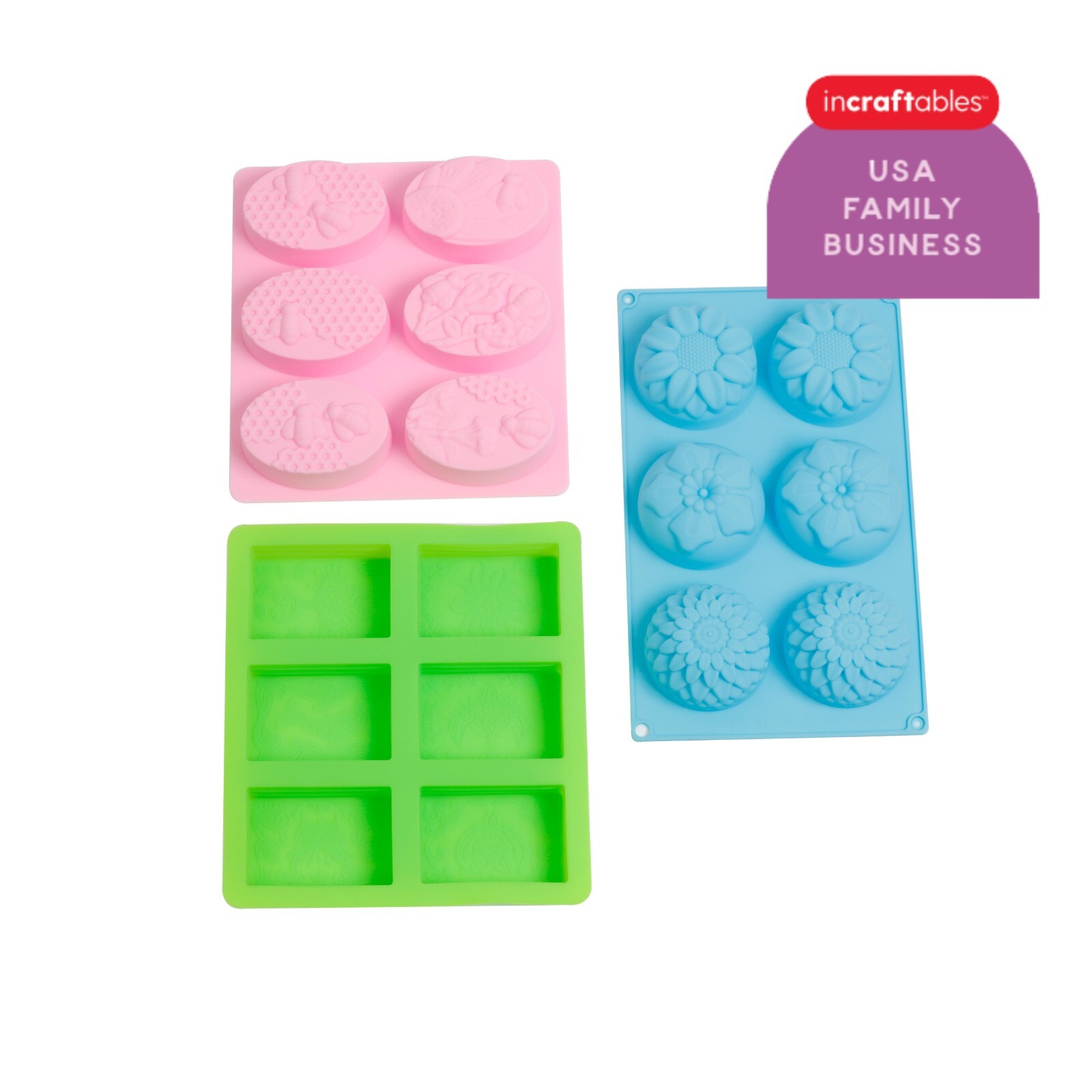 Incraftables Silicone Soap Molds for Soap Making. Assorted Large Soap ...