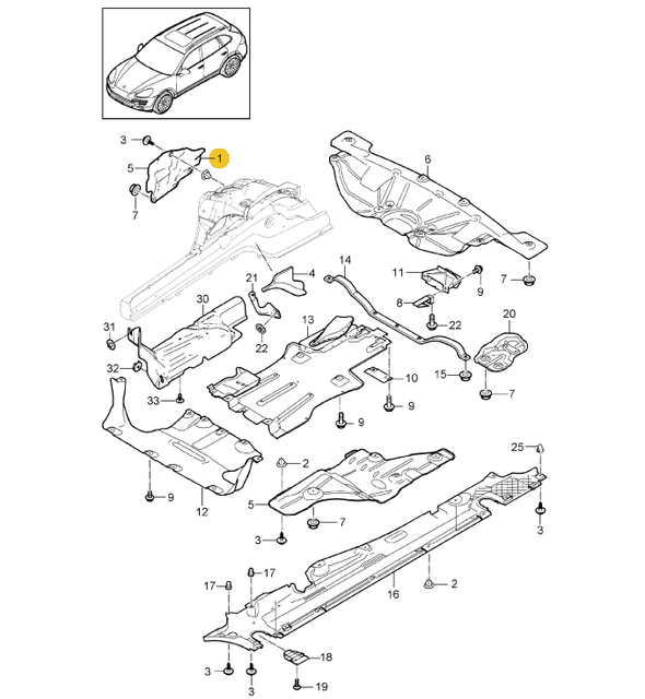 Genuine Porsche Cayenne 2011-2018 Exhaust Heat Shield 95850461600 for ...