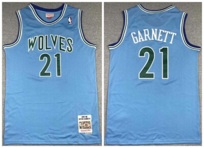 Throwback Minnesota Timberwolves Kevin #21 Stiched Jersey Blue Sz ...