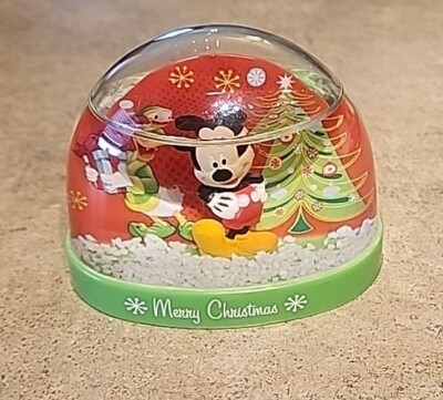 DISNEY MICKEY MOUSE SNOW GLOBE, WATERBALL "Merry Christmas" | eBay