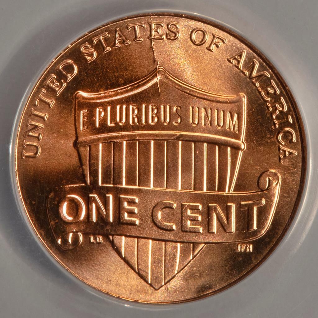 2017 P ANACS MS66 Reverse Die Break Shield Cent Mint Error Wow! | eBay
