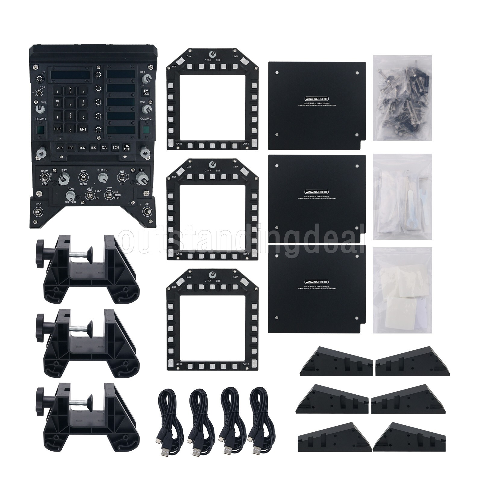 WINWING F18 Cockpit VR Set Panel with 3 MFD and Bracket for Flight ...
